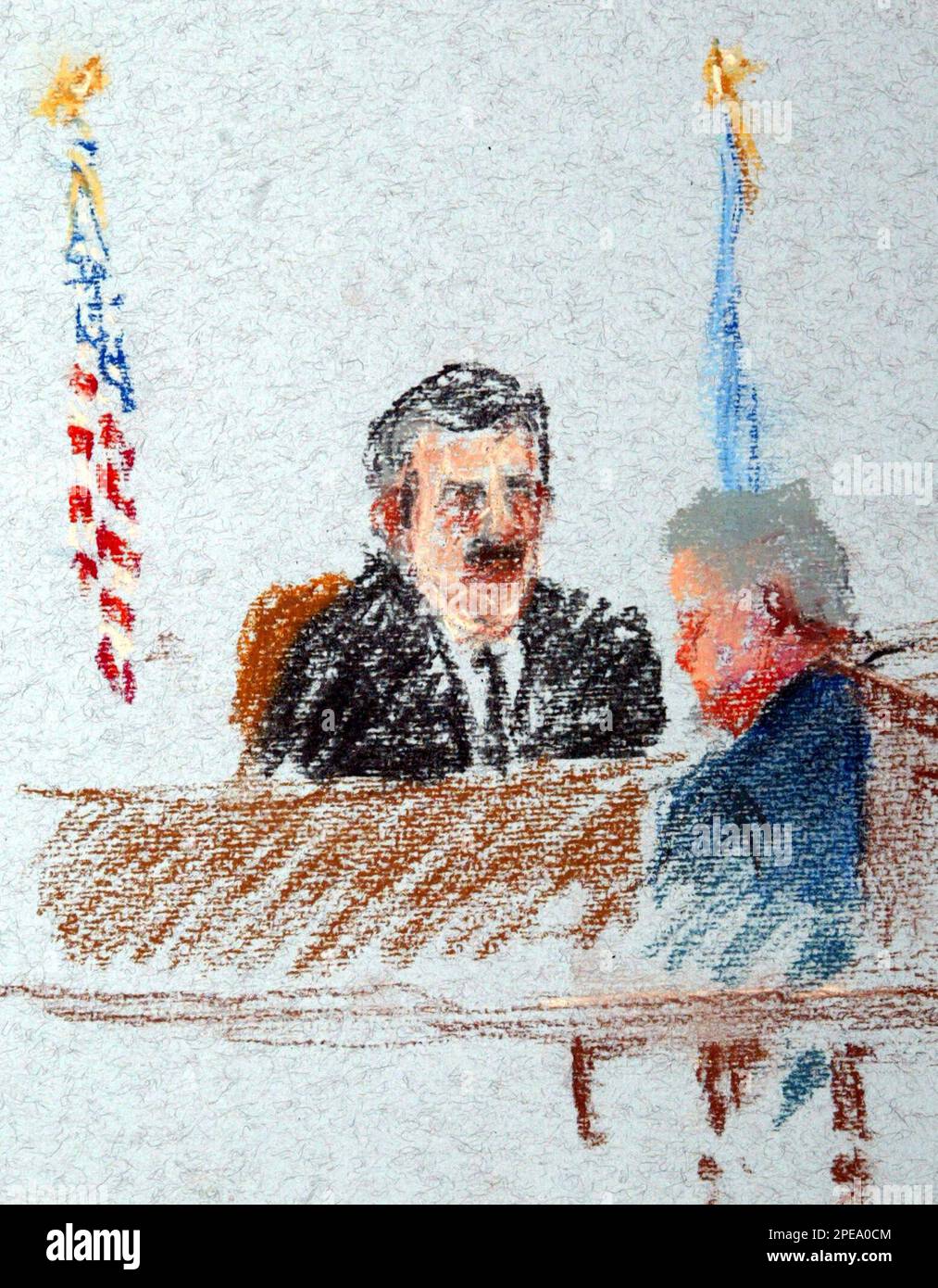 Former Creek County District Judge Donald Thompson, right, is pictured ...