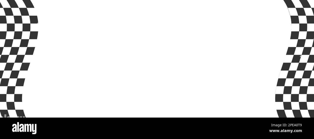 Waving vertical race flags with space for text. Chess game, motocross ...