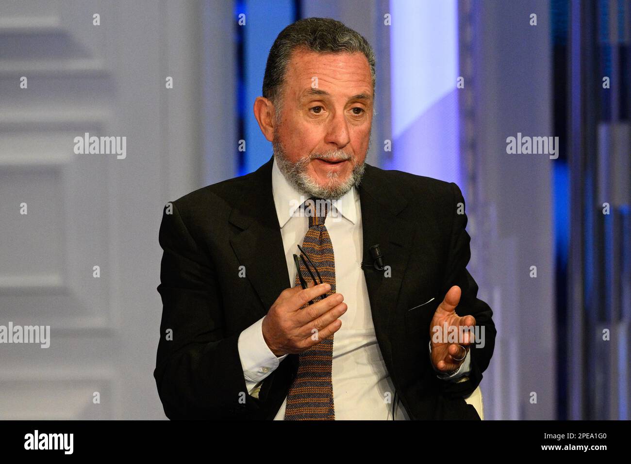 Rome, Italy. 15th Mar, 2023. Antonio Polito during the Porta a Porta ...