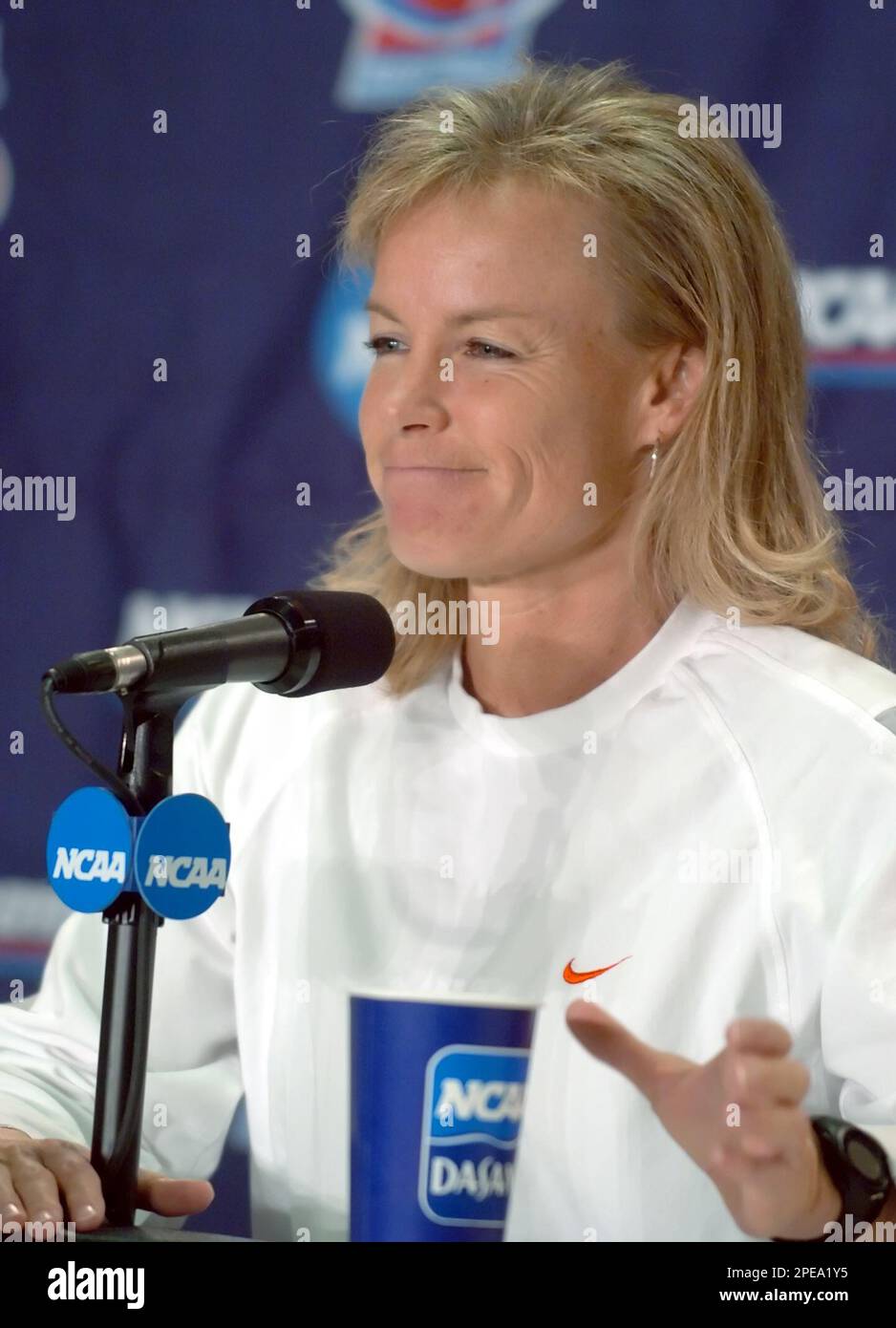 Florida State head coach Sue Semrau speaks at a news conference at ...