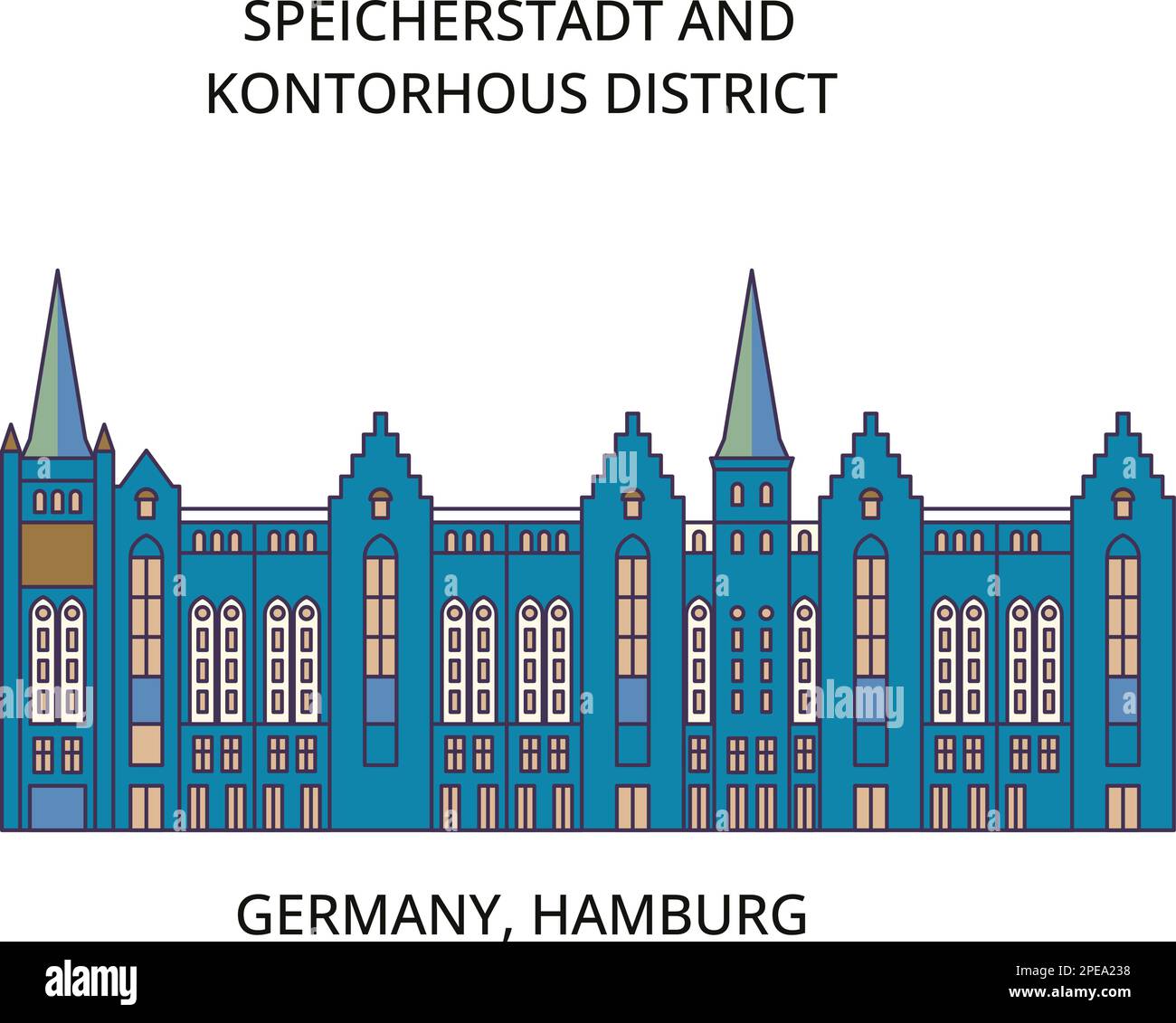 Germany, Hamburg City tourism landmarks, vector city travel illustration Stock Vector Image ...
