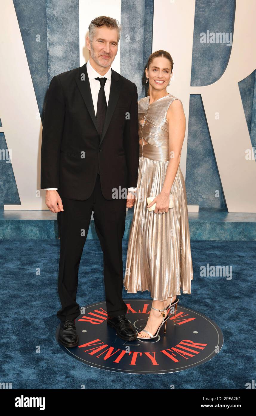 BEVERLY HILLS, CALIFORNIA - MARCH 12: (L-R) David Benioff and Amanda ...