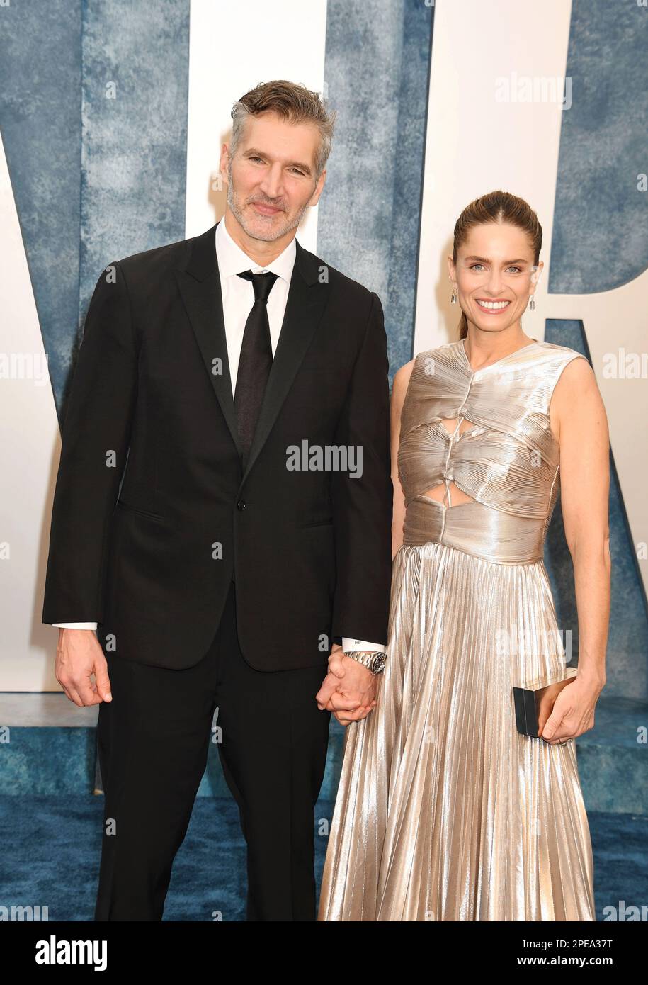 BEVERLY HILLS, CALIFORNIA - MARCH 12: (L-R) David Benioff and Amanda ...