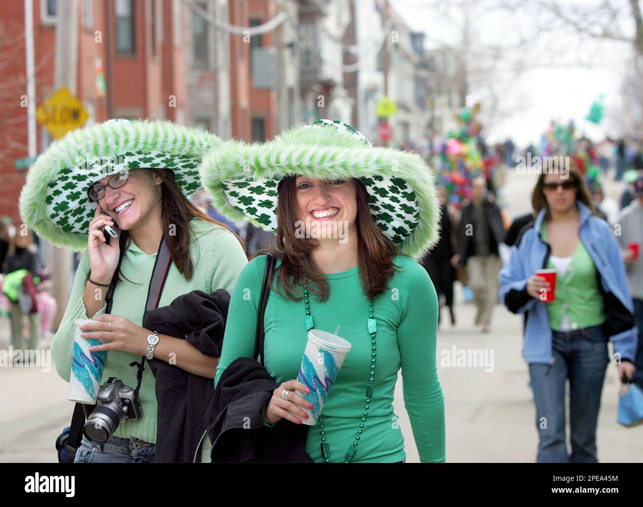 Boston College students Lisa D'Avella, left, and Lana De Angelis, right ...