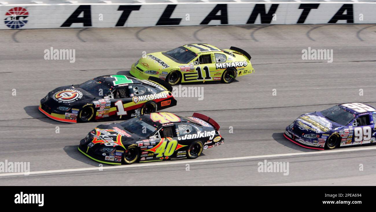Sterling Marlin #40, Johnny Sauter #1, Paul Menard #11 and Michael ...