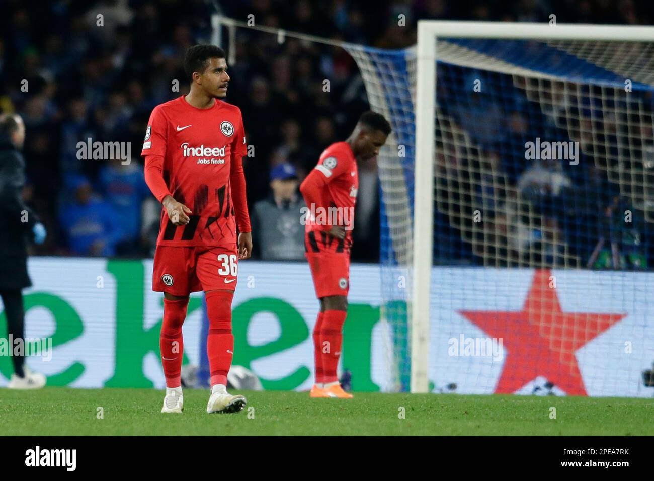 Eintracht Frankfurt's German forward Ansgar Knauff looks dejected ...