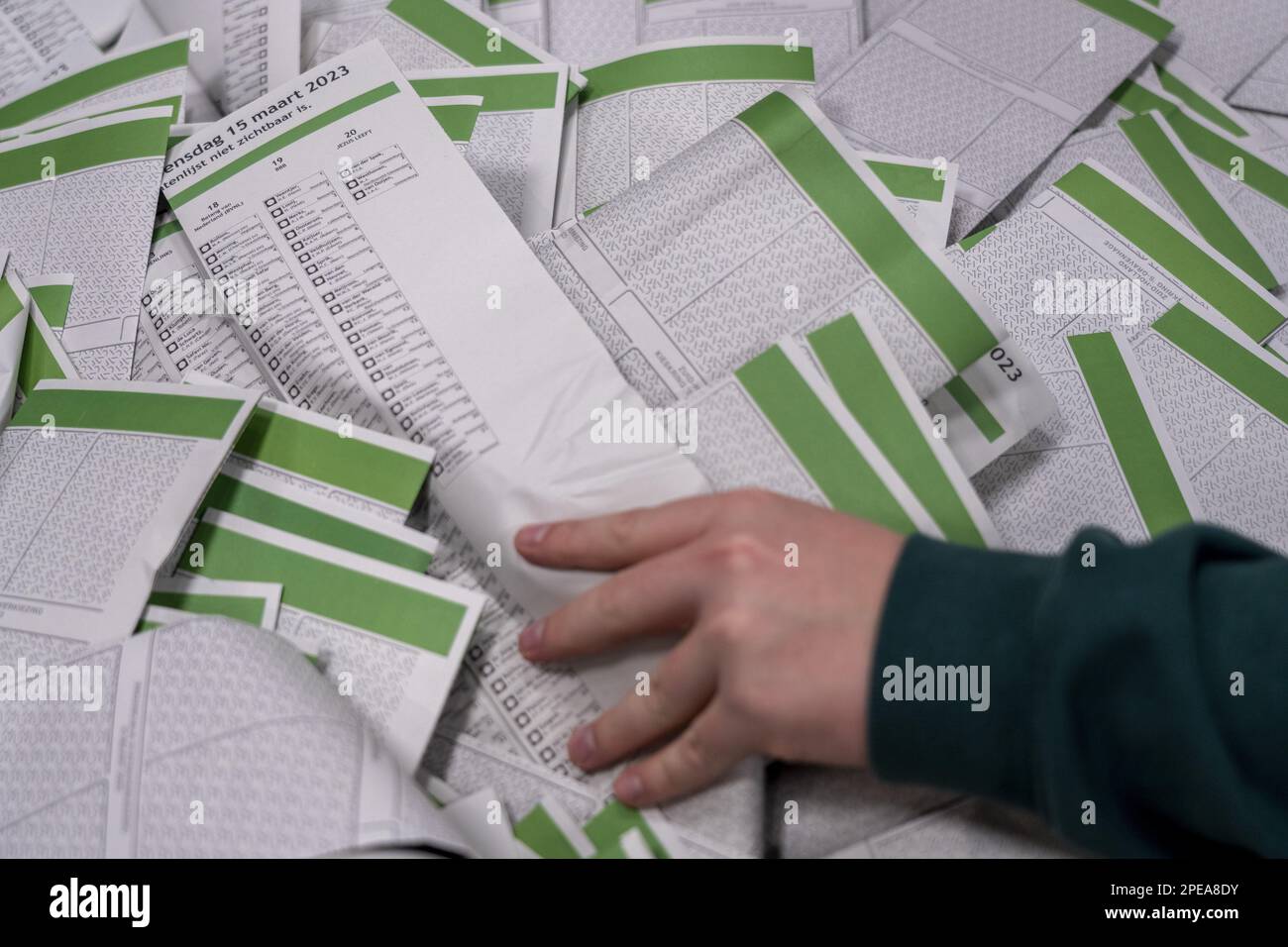 THE HAGUE - Voting forms during the counting of votes for the ...