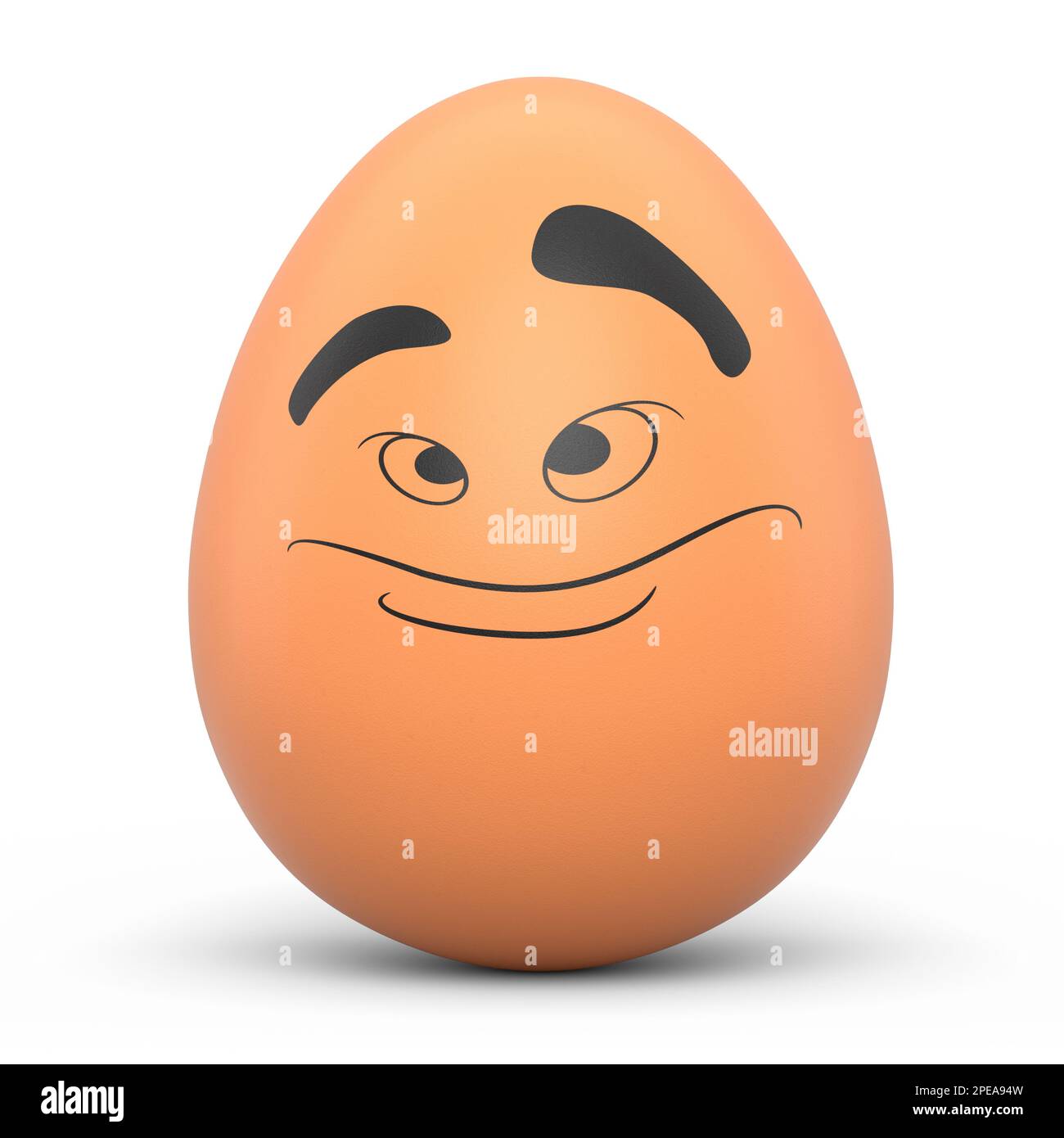 Farm brown painted egg with expressions and funny face isolated on ...