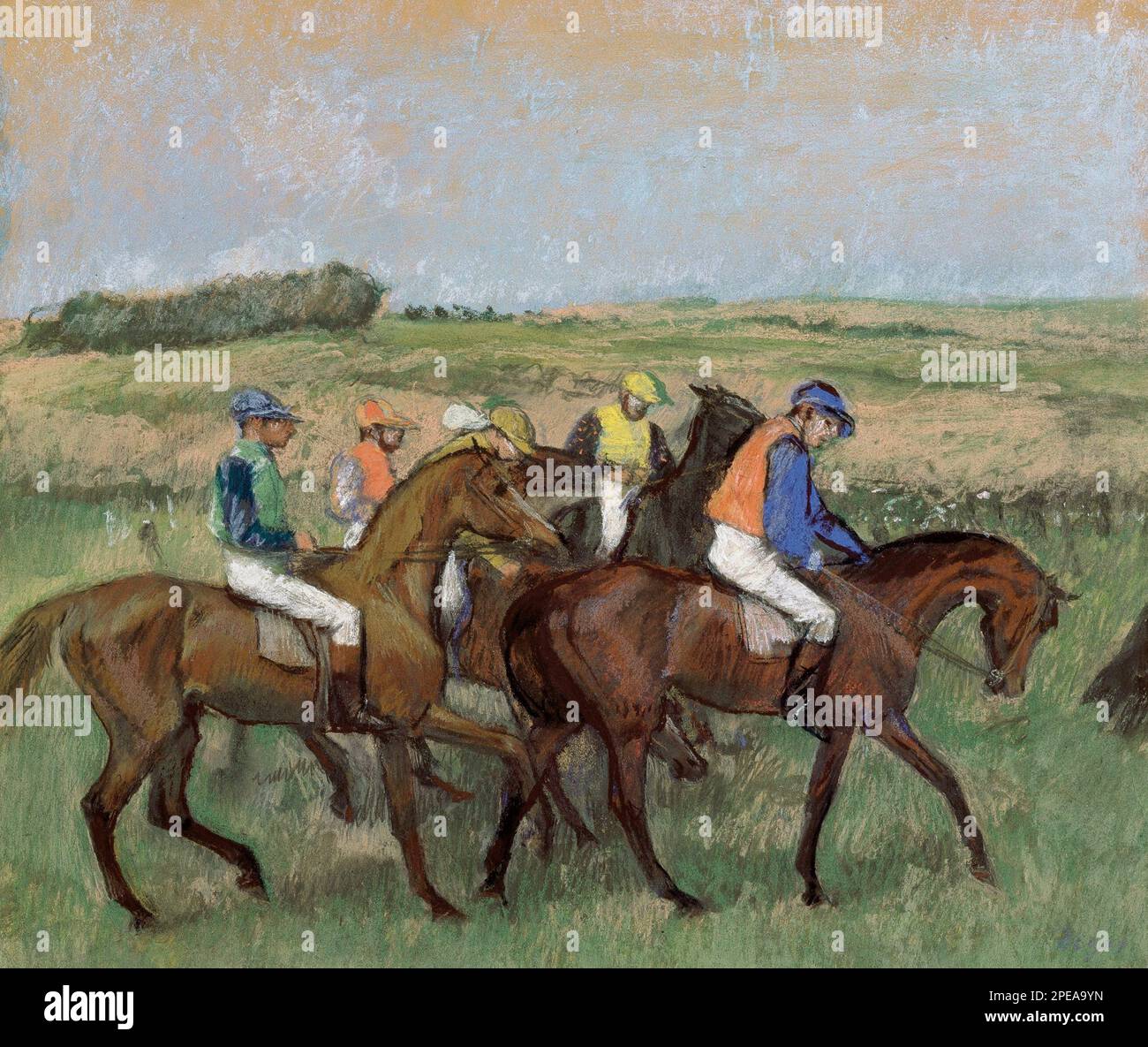 Races circa 1885 by Edgar Degas Stock Photo - Alamy