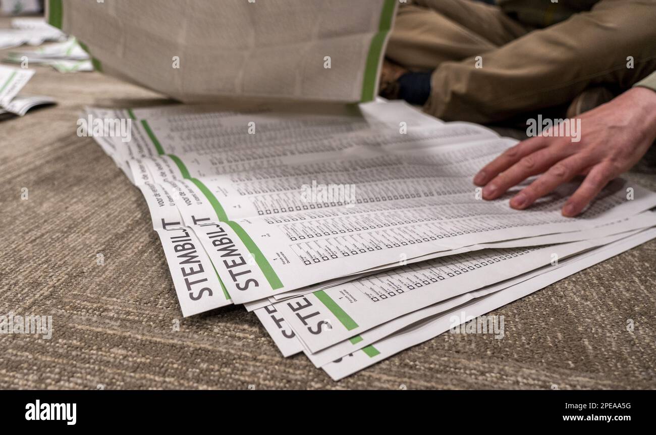 THE HAGUE - Voting forms during the counting of votes for the ...