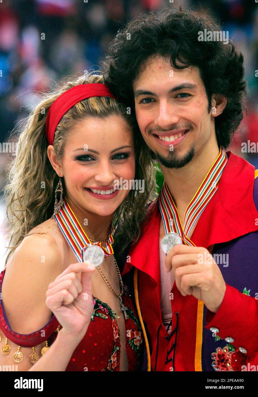 Tanith Belbin and Benjamin Agosto of the United States display their ...