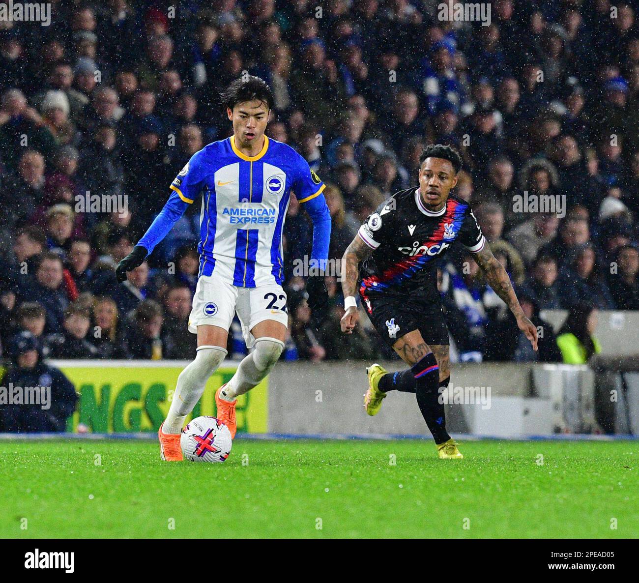 Brighton, UK. 15th Mar, 2023. Kaoru Mitoma of Brighton and Hove Albion ...