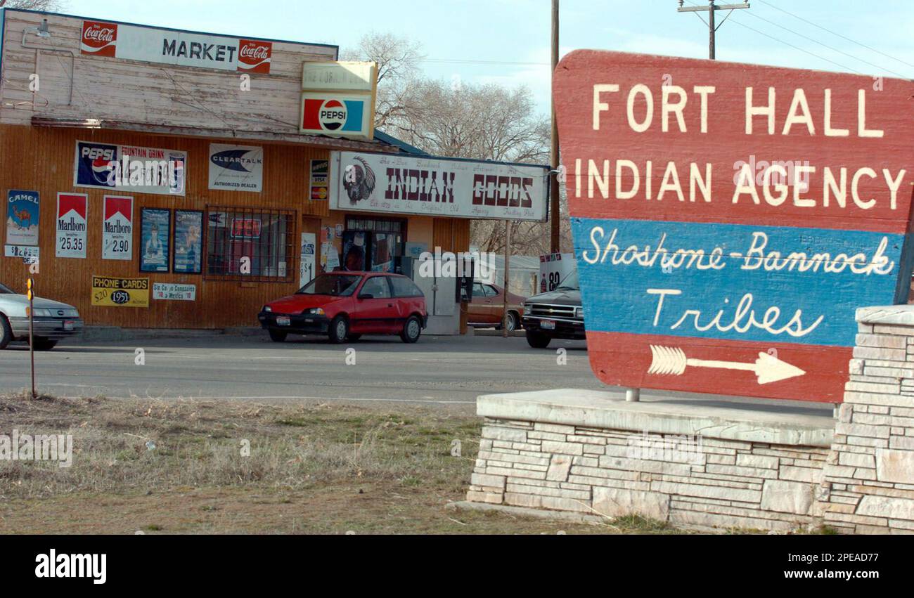 The Corner Mercantile in Fort Hall, Idaho at the corner of Agency Road ...