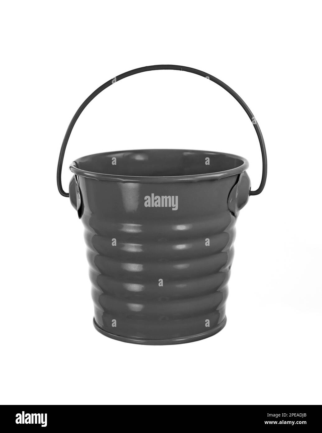 Gray bucket isolated on white background Stock Photo - Alamy