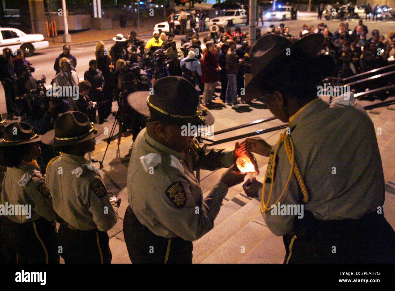Fulton County Sheriff's Department honor guard members Deputy Margaret ...