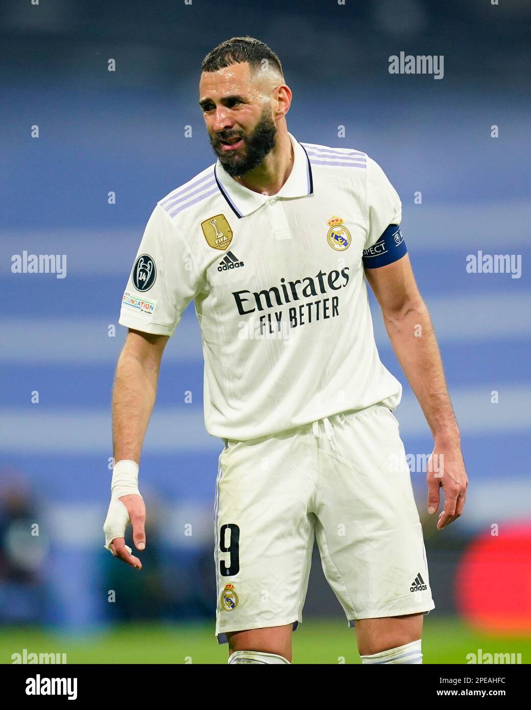 Madrid, Spain. 15th Mar, 2023. Karim Benzema of Real Madrid injured ...
