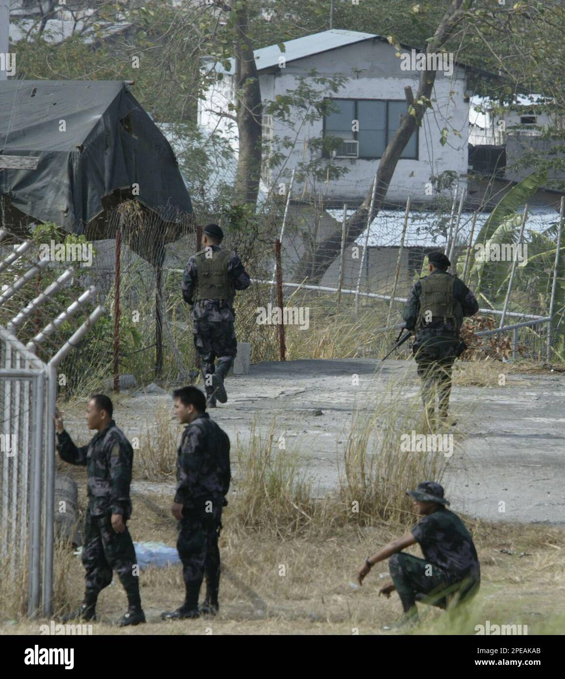 Philippine National Police Special Action Force take a position as they ...