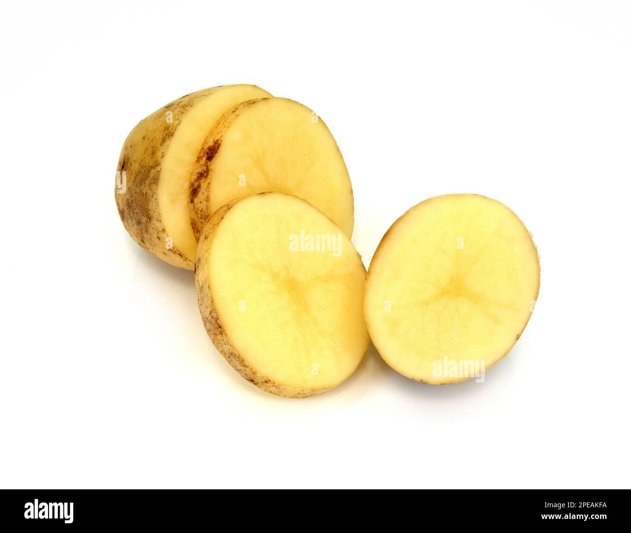 peeled sliced potato isolated on white background cutout Stock Photo ...