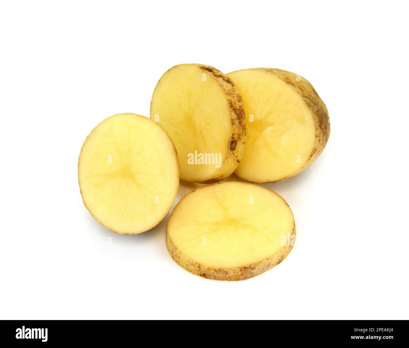 peeled sliced potato isolated on white background cutout Stock Photo ...