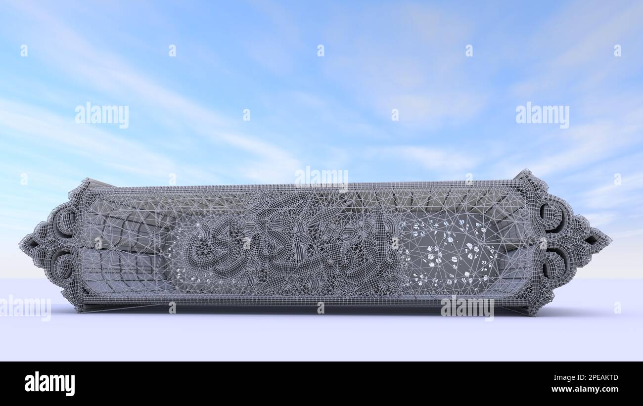 3D architectural illustration of the most pious name of the daughter of ...