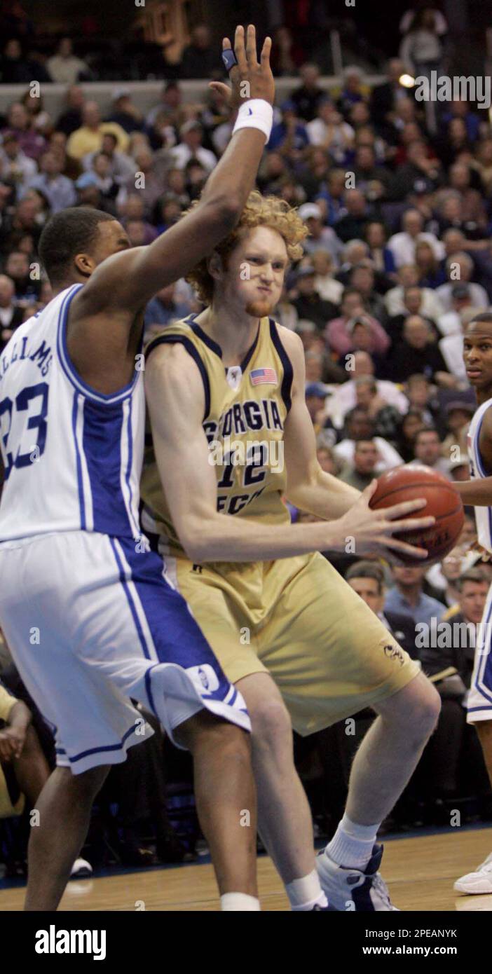 Duke's Shelden Williams (42) guards Georgia Tech's Luke Schenscher in ...