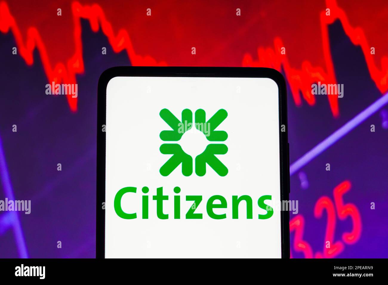 In this photo illustration the Citizens Financial Group logo seen ...