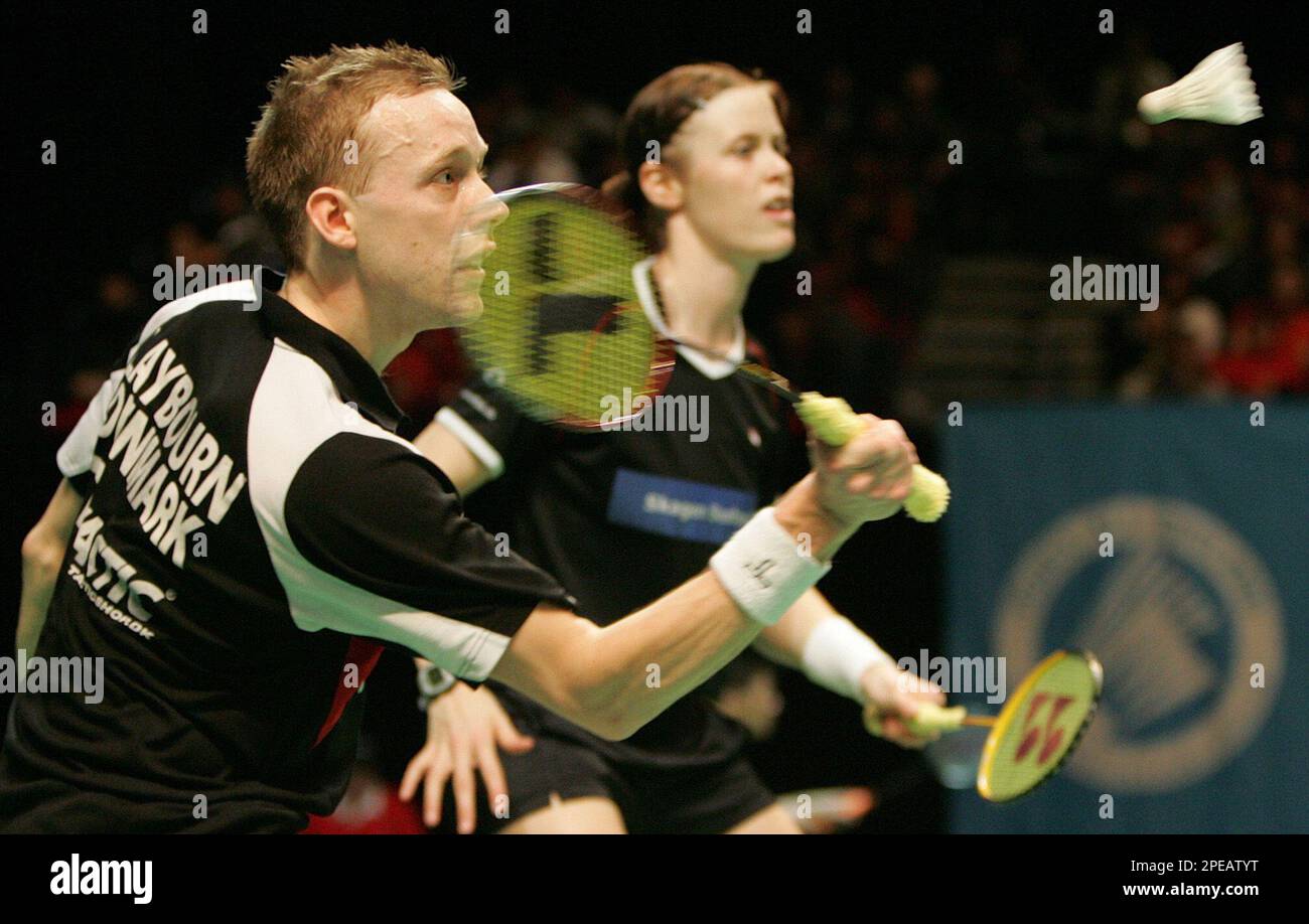 Thomas Laybourn, left with his mixed doubles partner Kamilla Rytter ...