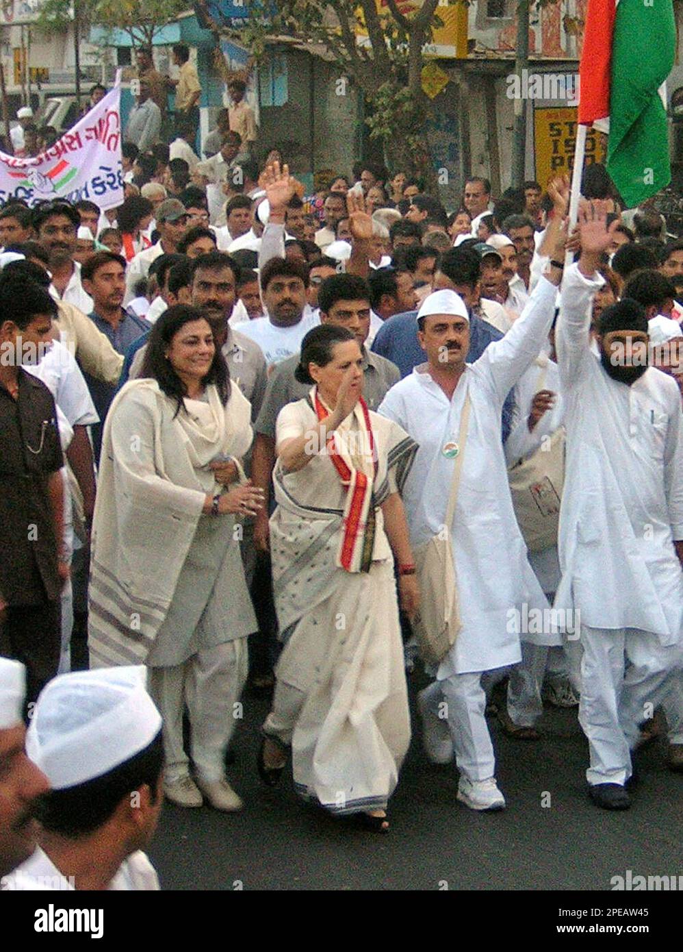 Congress party President Sonia Gandhi, center, participates in the ...