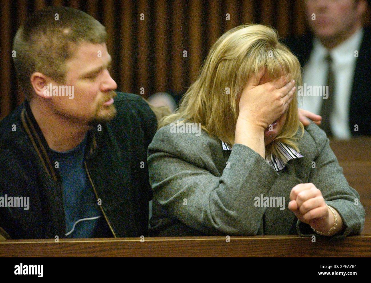 Helen Kirk's siblings, Jewel Knight, left, and Charlene Cribben react ...