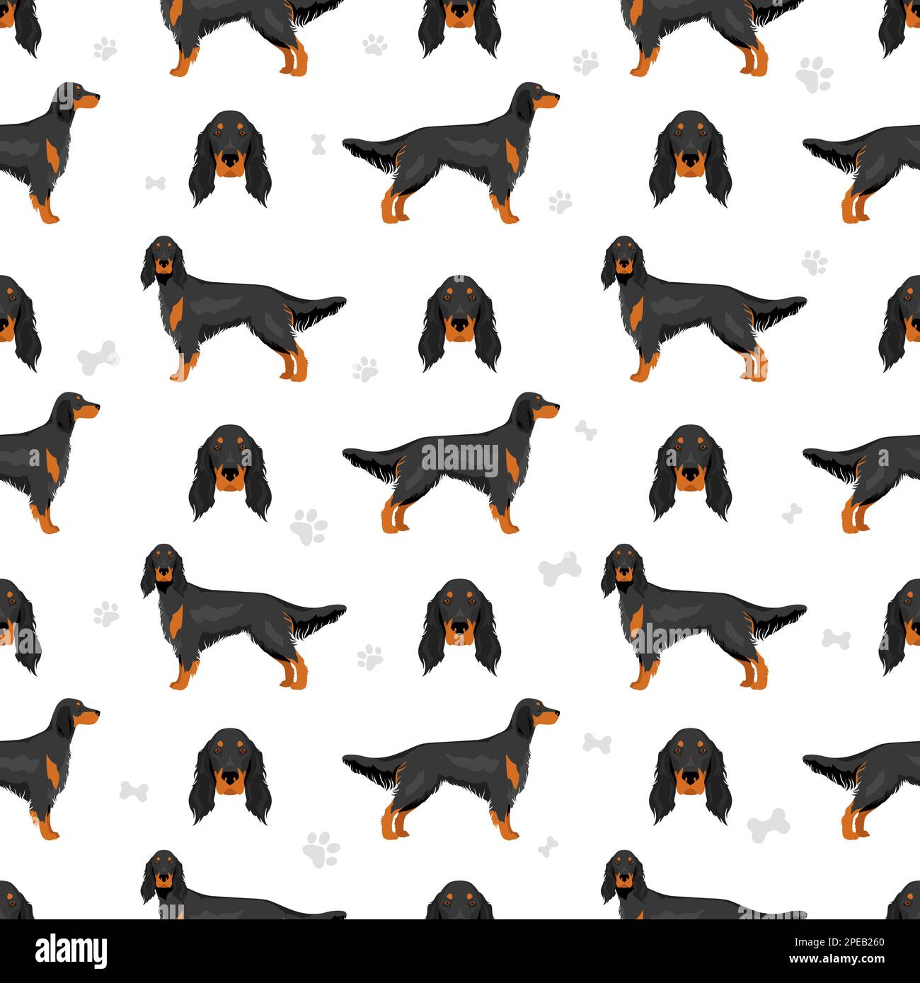 Gordon setter seamless pattern. Vector illustration Stock Vector Image ...