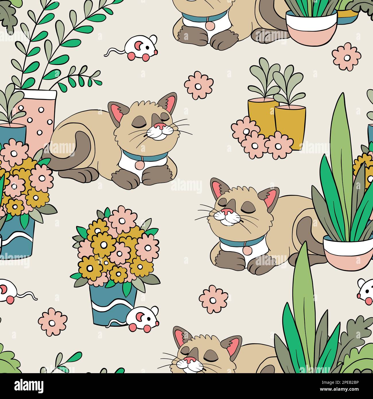 Cat Background Tumblr Pattern Seamless Pattern With Hipster Cute Cats