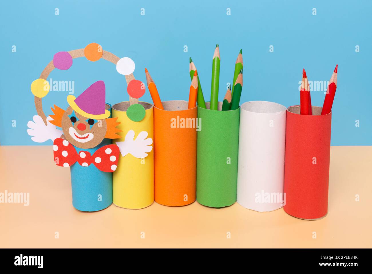 DIY paper craft for kids, how to make an clown handmade handicraft from ...