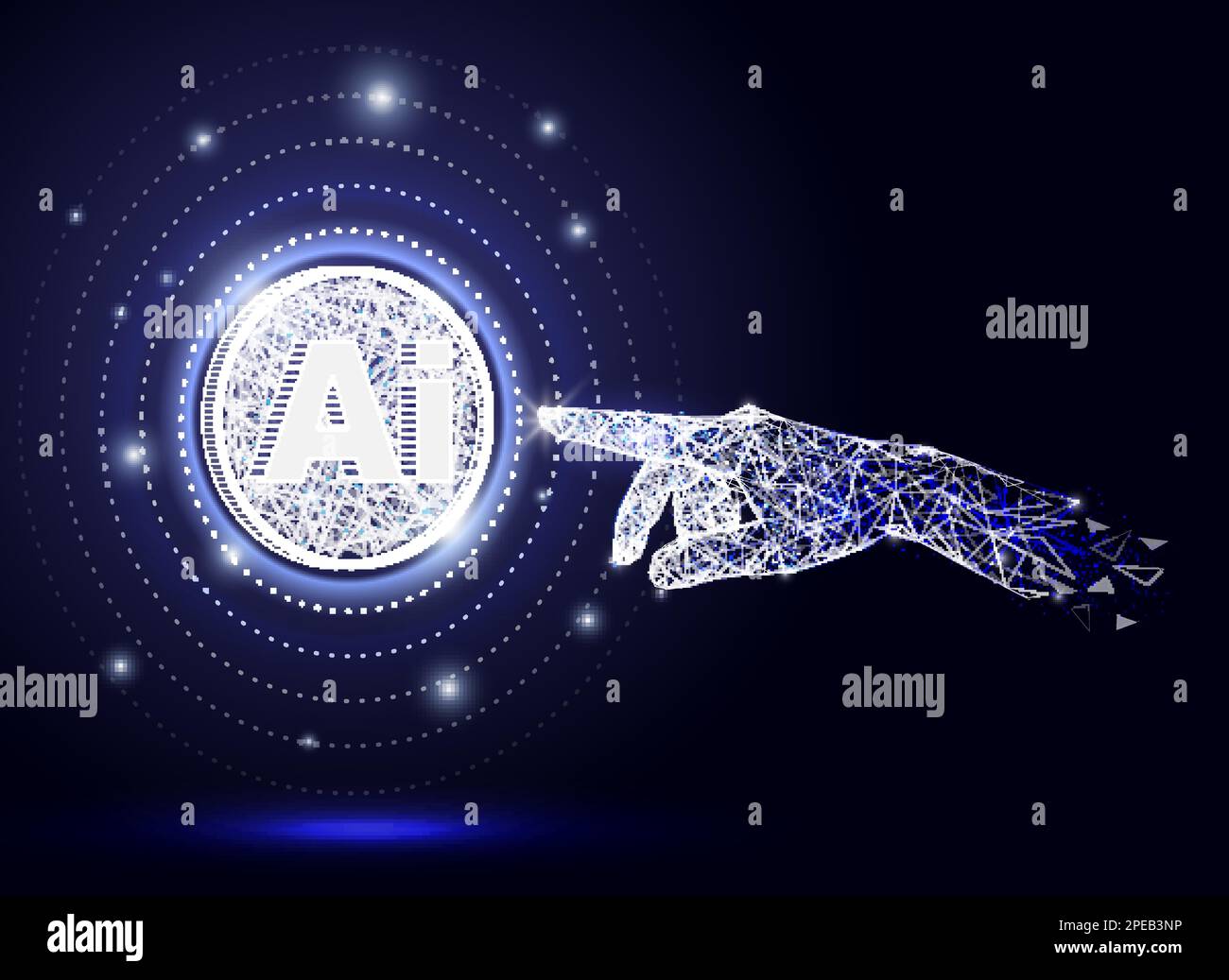 Hand touching digital AI chatbot for provide access Stock Vector Image ...