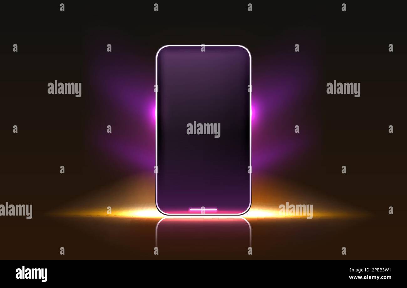 Smartphone mobile screen, technology mobile display light. Vector ...