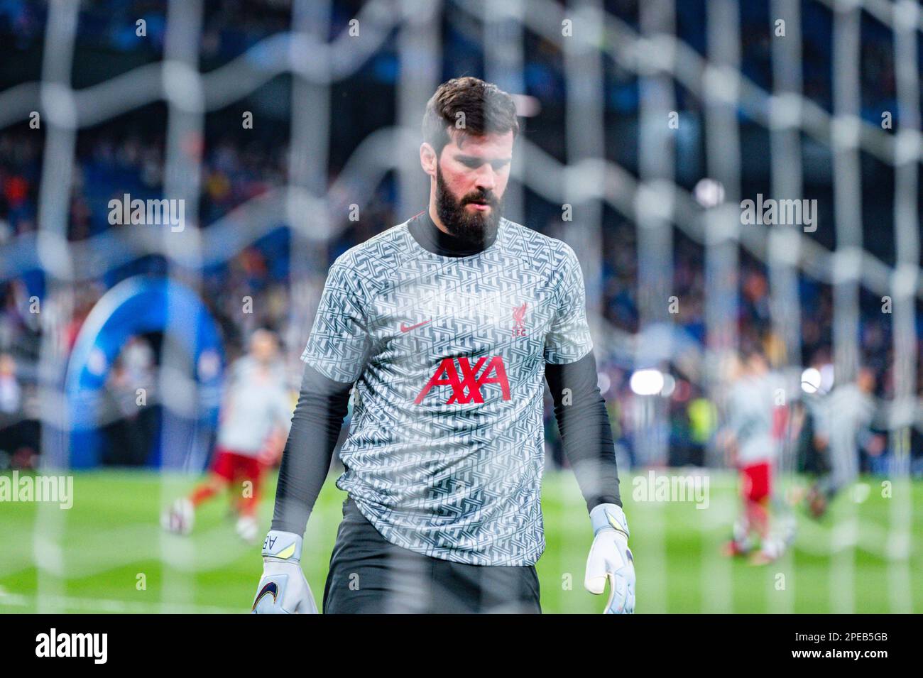 Madrid, Spain. 15th Mar, 2023. Allison (Liverpool) during the warm up ...