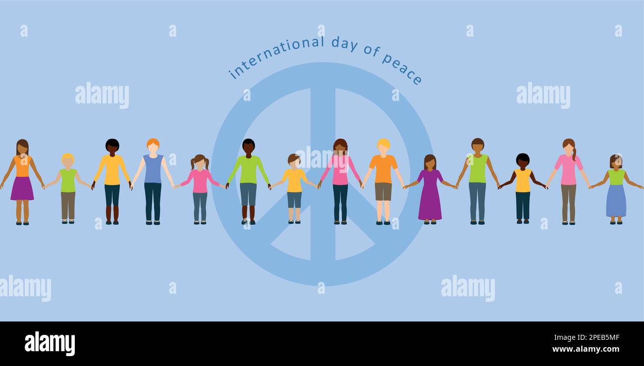 children of different skin color hold each other's hands on ...