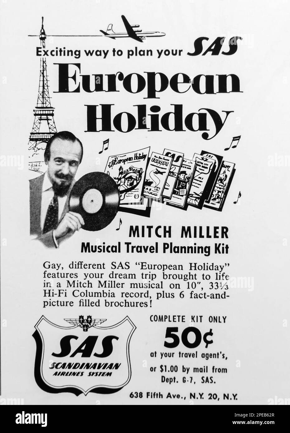 SAS Scandinavian airlines - Mitch Miller Musical kit advert in a Natgeo ...