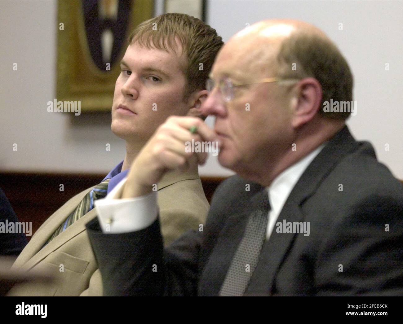 Lucas Bryan Goodrum of Scottsville, Ky., left, and his defense lawyer ...