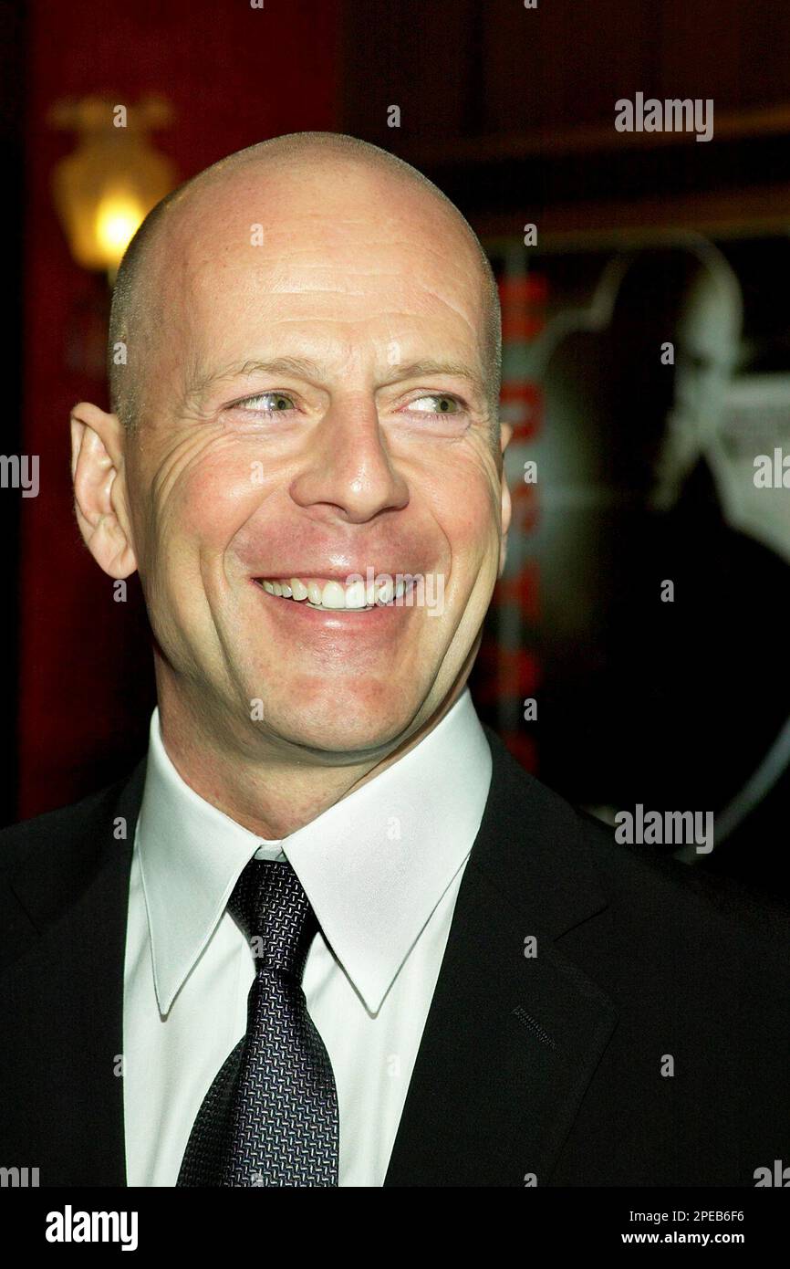 Actor Bruce Willis attends the premier screening of Hostage, a new film by Florent Siri starring ...