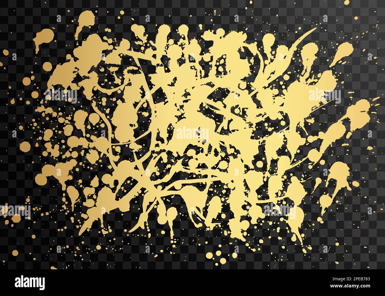 Set of gold splash on black background vector illustration. Ink splash ...
