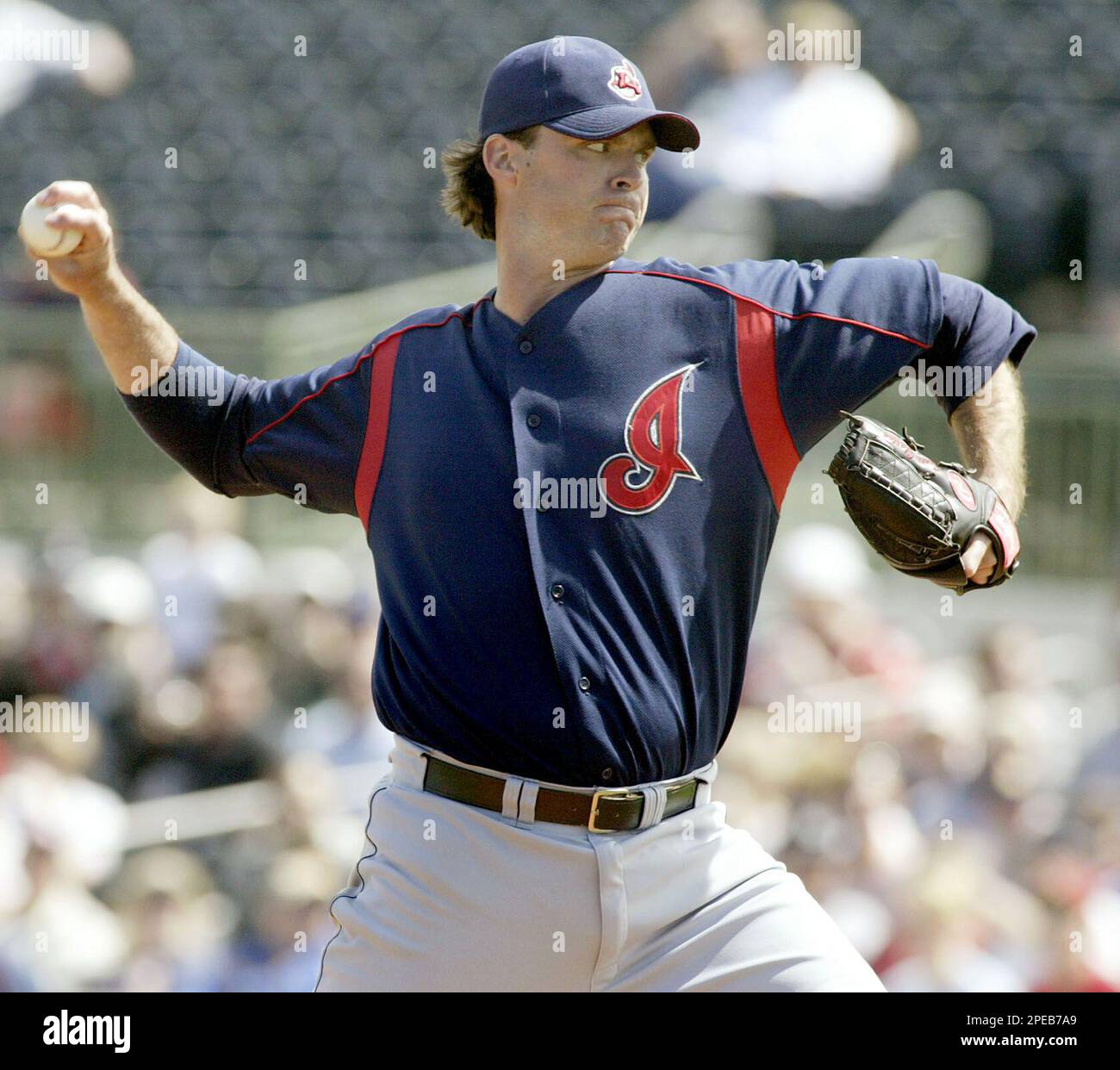 Cleveland Indians pitcher Scott Elarton throws during a spring training ...