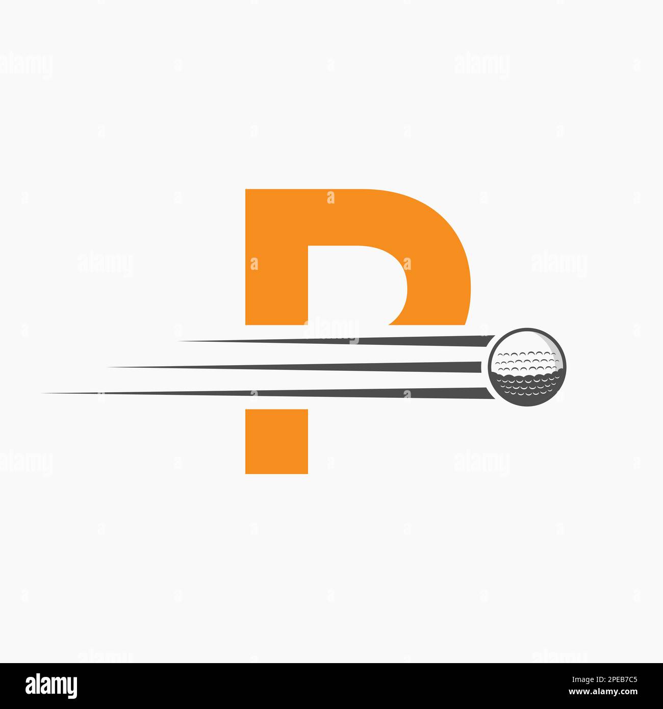 Letter P Golf Logo Design. Initial Hockey Sport Academy Sign, Club ...