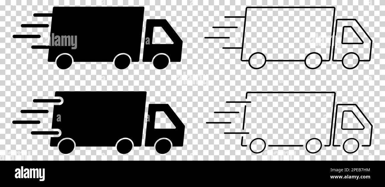 Fast shipping delivery truck icon set. Design can use for web and mobile app. Vector ...