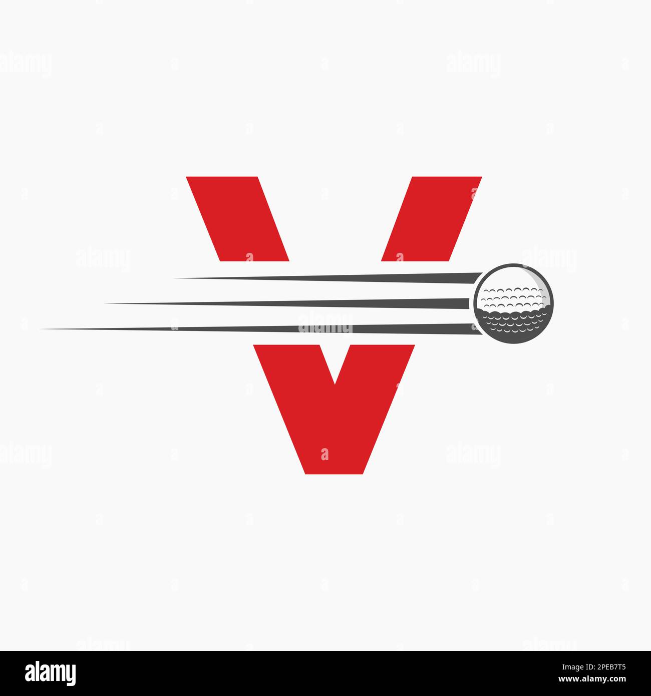 Letter V Golf Logo Design. Initial Hockey Sport Academy Sign, Club ...