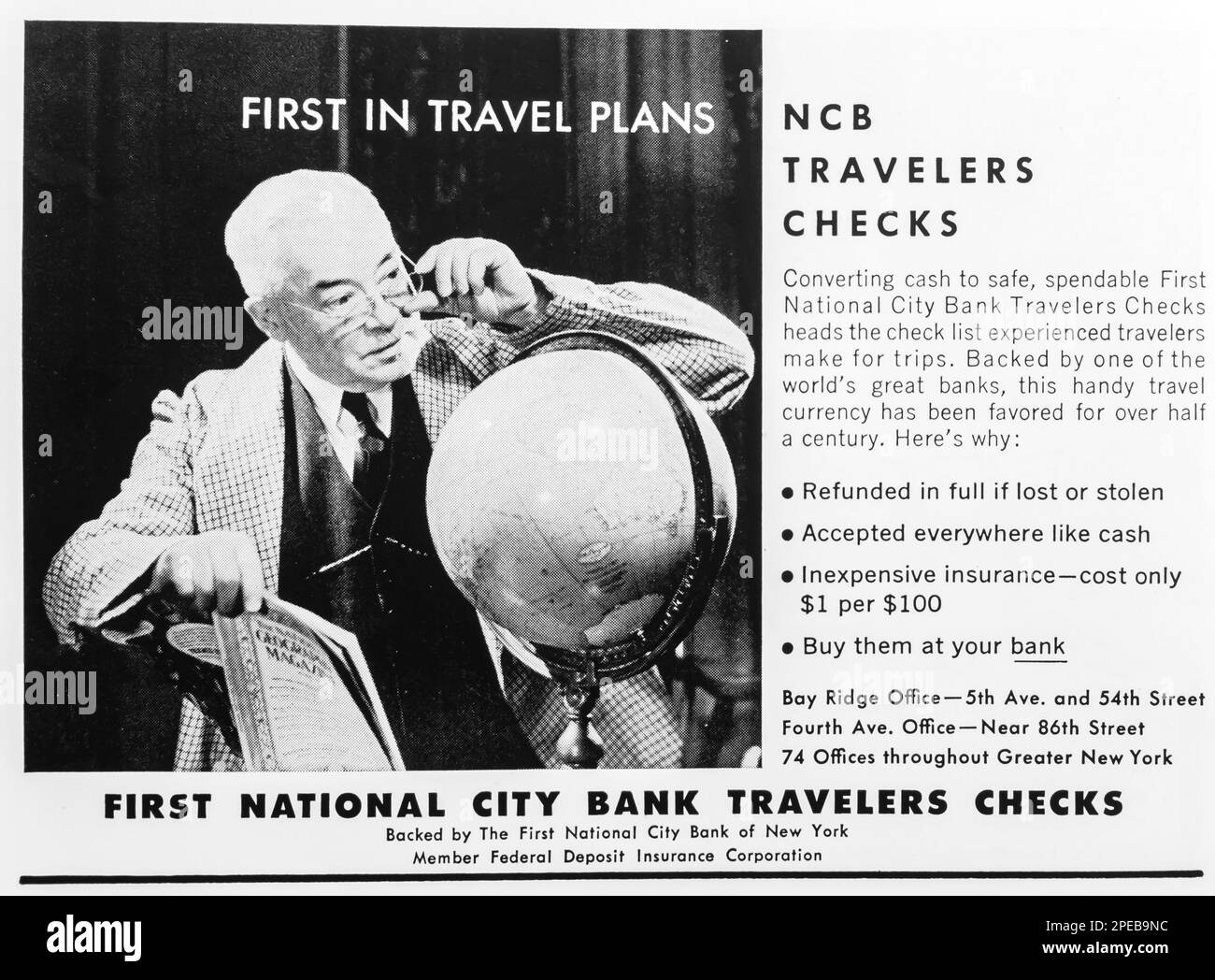Us first national city bank travelers cheques hi-res stock photography ...