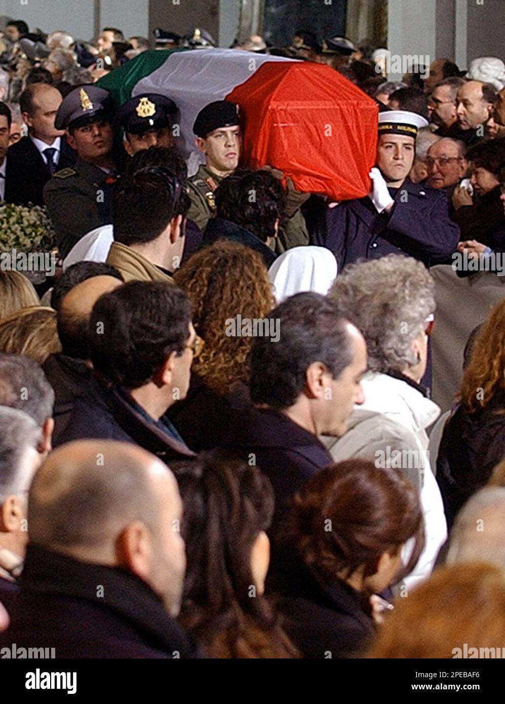 The coffin of late Italian intelligence officer Nicola Calipari ...