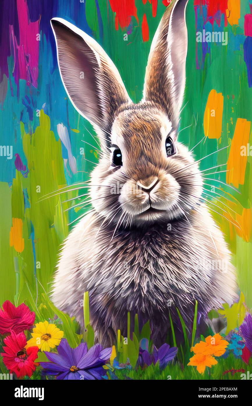 Rabbit Bunny Portrait Stock Photo - Alamy