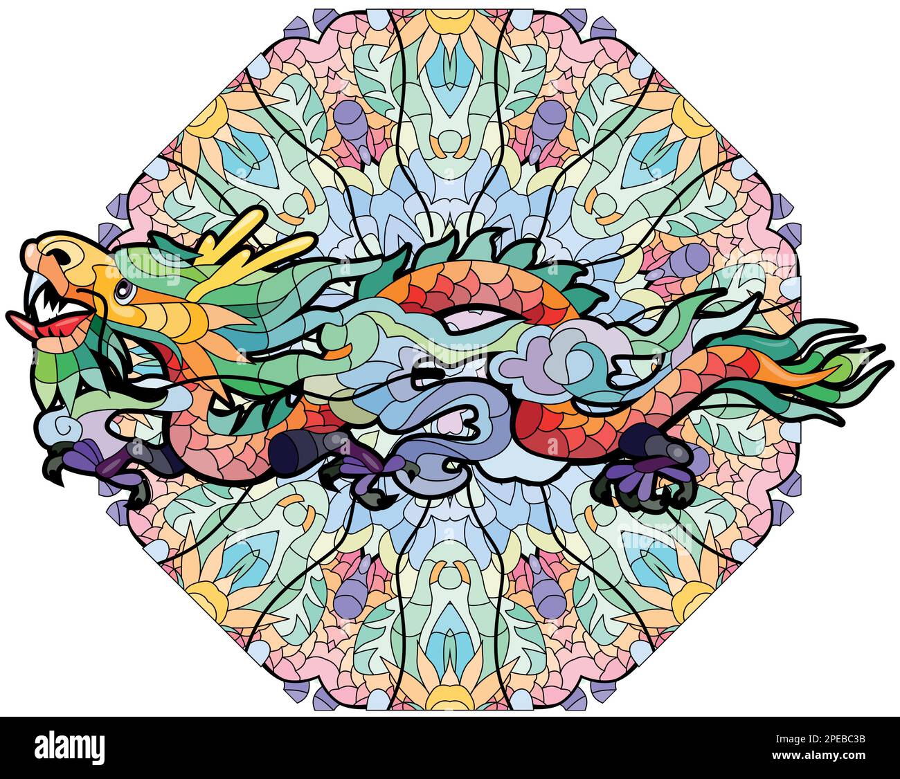 Dragon zentangle styled on mandala for t-shirt design, tattoo and other ...