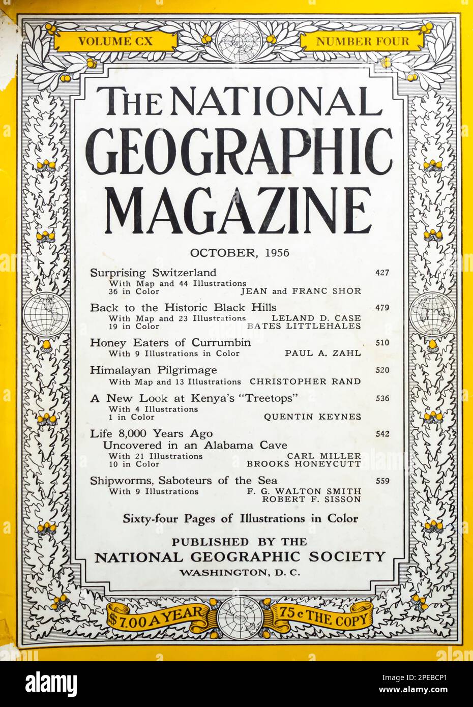 National Geographic magazine cover October 1956 Stock Photo - Alamy