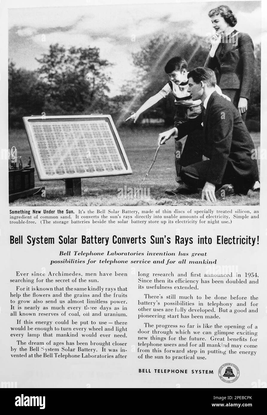 Bell system solar battery hi-res stock photography and images - Alamy